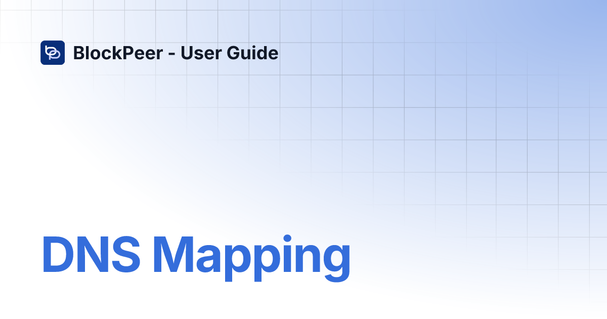 DNS Mapping | BlockPeer - User Guide